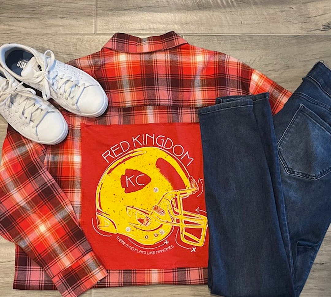 Custom Kansas City Chiefs Flannel Shirt. NFL Game Day Gear. Super Bowl ...