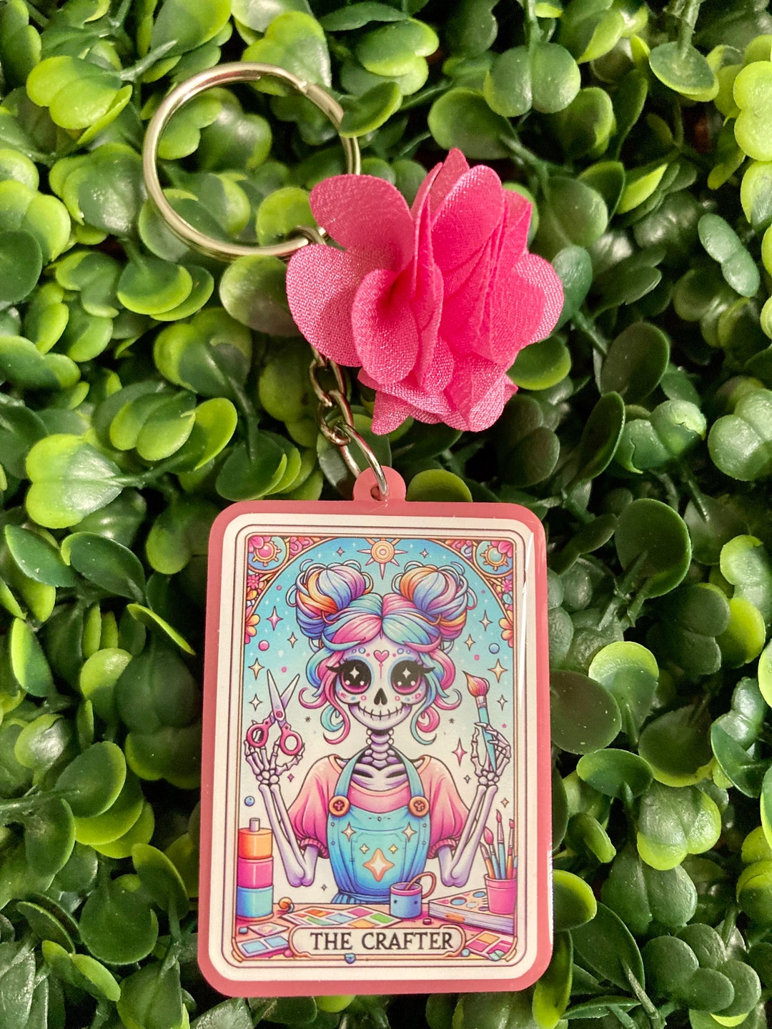 The Crafter Tarot Card Keychain, Mini Tarot Deck Keyring, Tarot Card ...