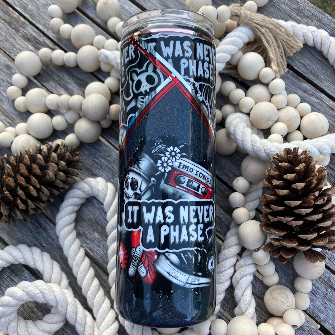 It Was Never a Phase Tumbler, Glitter Stainless Steel Cup, Emo Gift ...