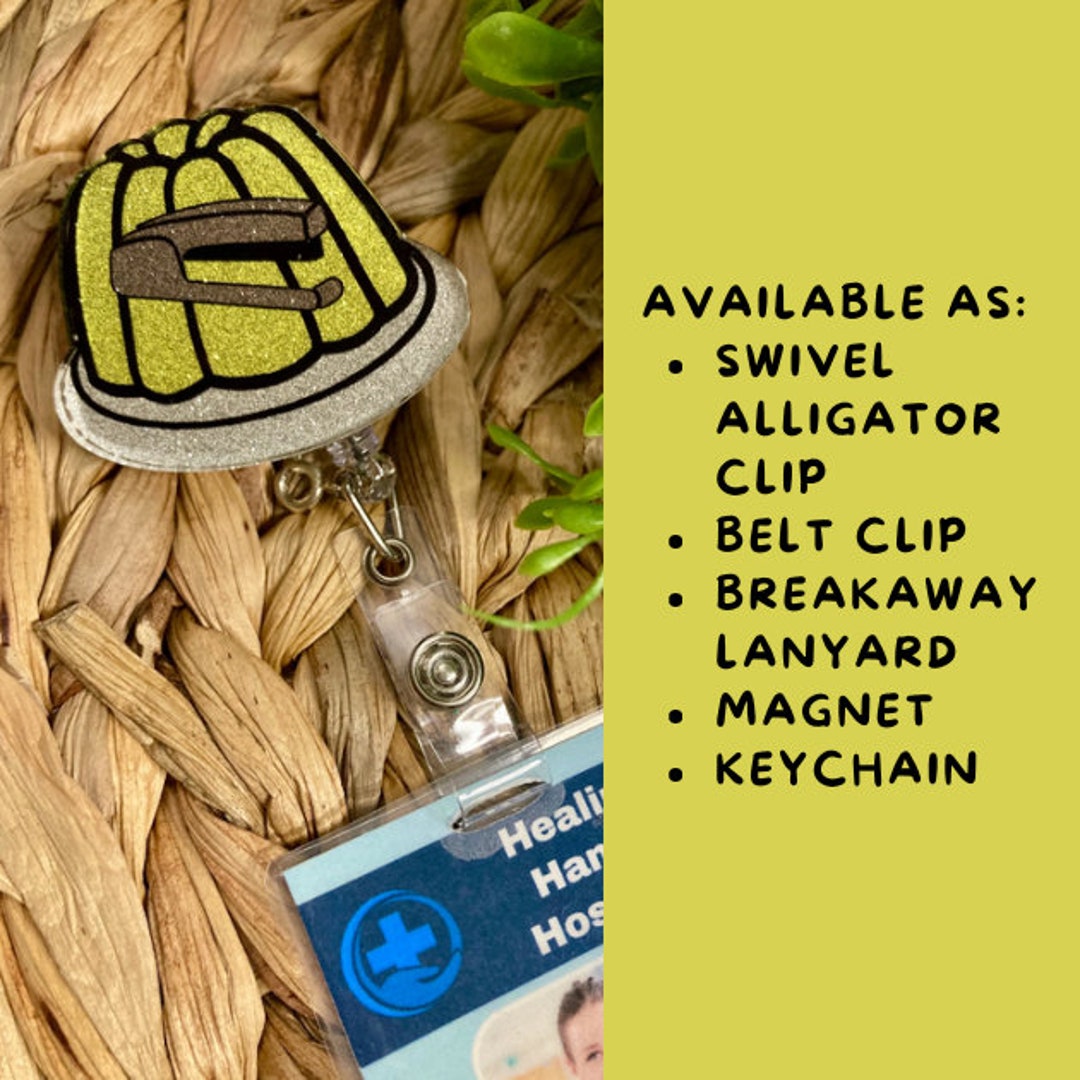 Stapler in Jello Badge Reel, Glitter ID Holder, Office Accessories, Fun ...