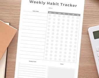 Habit Tracker Printable Weekly Tracker A4 and Letter Size - Etsy