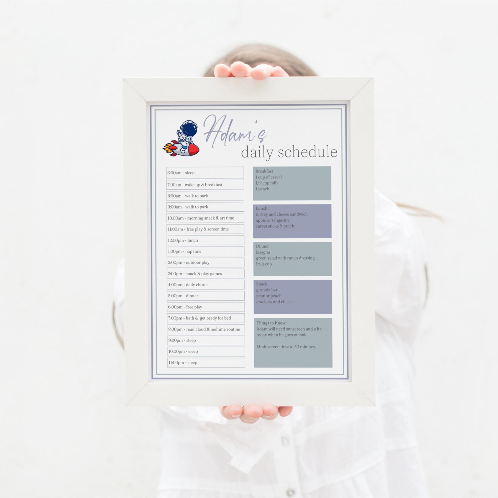 Editable Child's Daily Schedule Template, Printable Visual Schedule ...