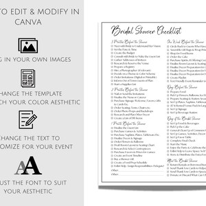 Editable Bridal Shower Planning Checklist Template Printable - Etsy