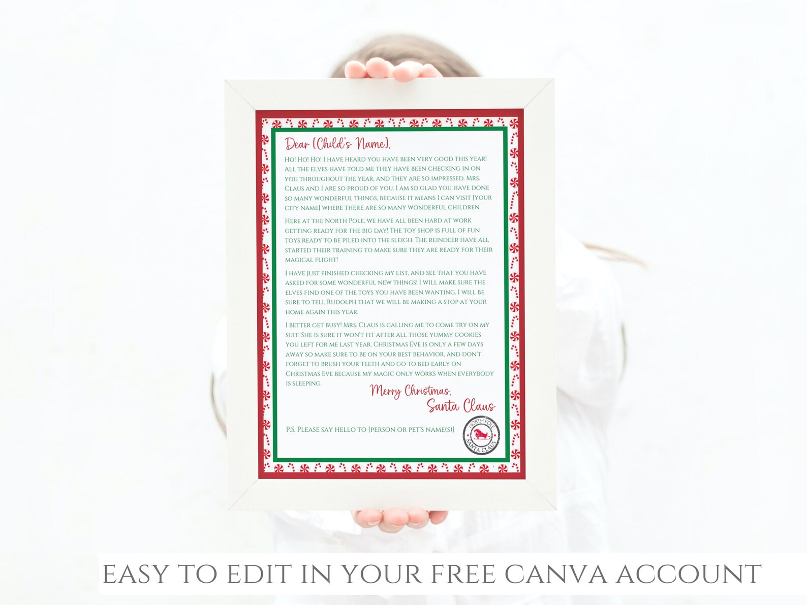 Editable Santa Letter Template Letter From Santa Template - Etsy Canada