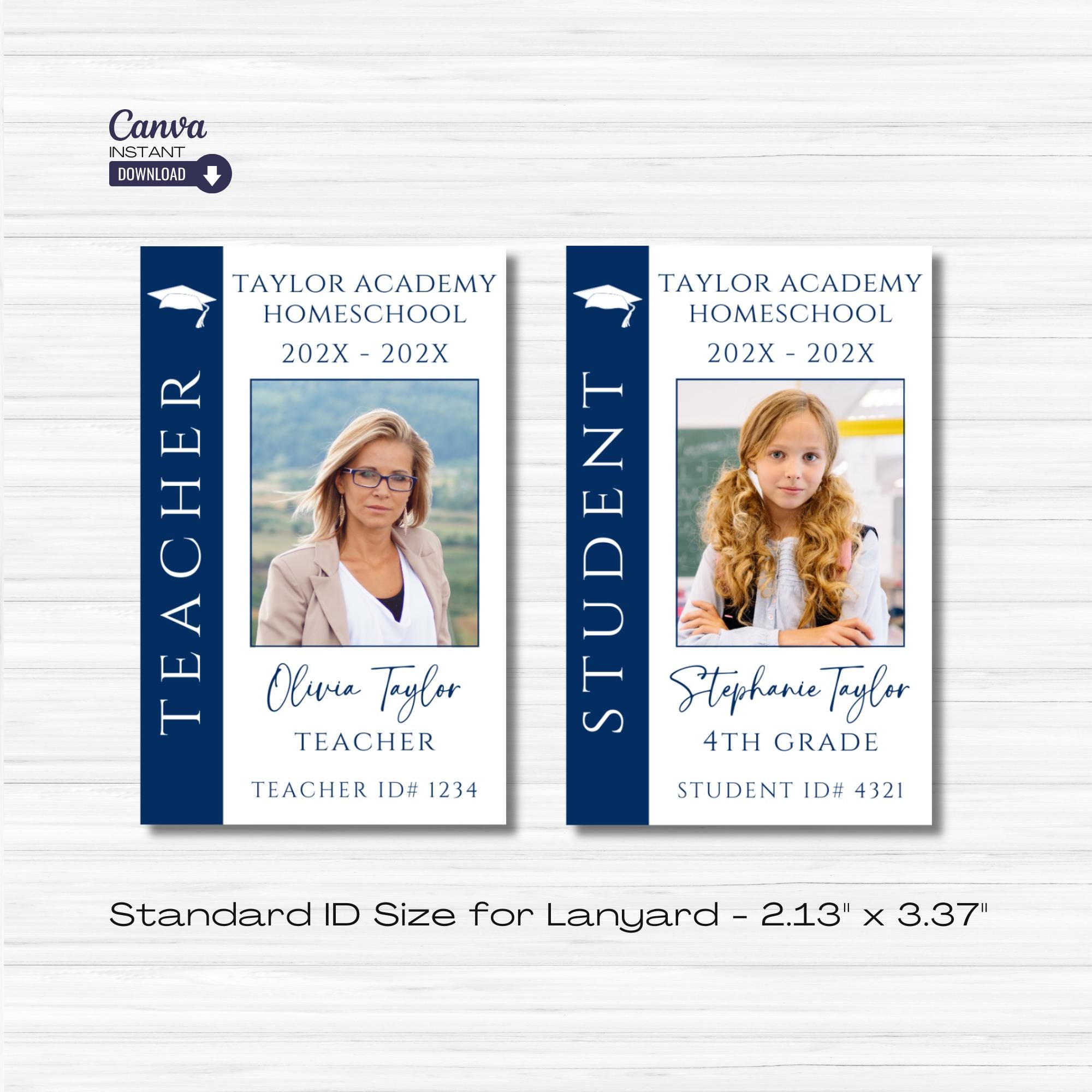 Editable Homeschool Teacher & Student ID Card Template (digital ...