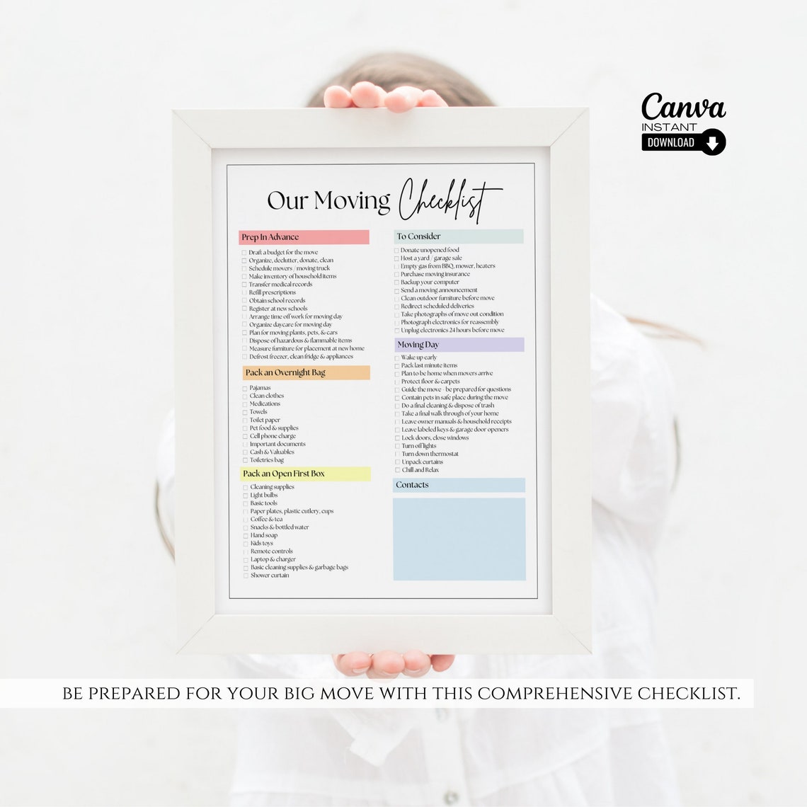 Editable Moving Checklist, Printable Moving Planner, Relocation to Do ...