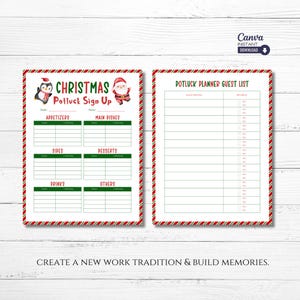Editable Christmas Potluck Sign up Sheet Template, Printable Holiday ...