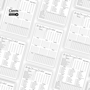Editable Cleaning Checklist Planner: Daily & Weekly Chores (canva ...