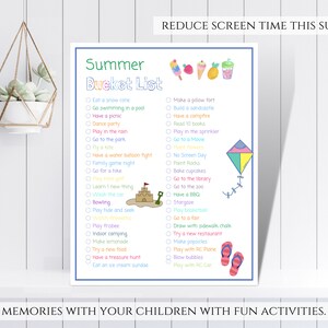 Editable Summer Bucket List Printable Summer to Do List - Etsy
