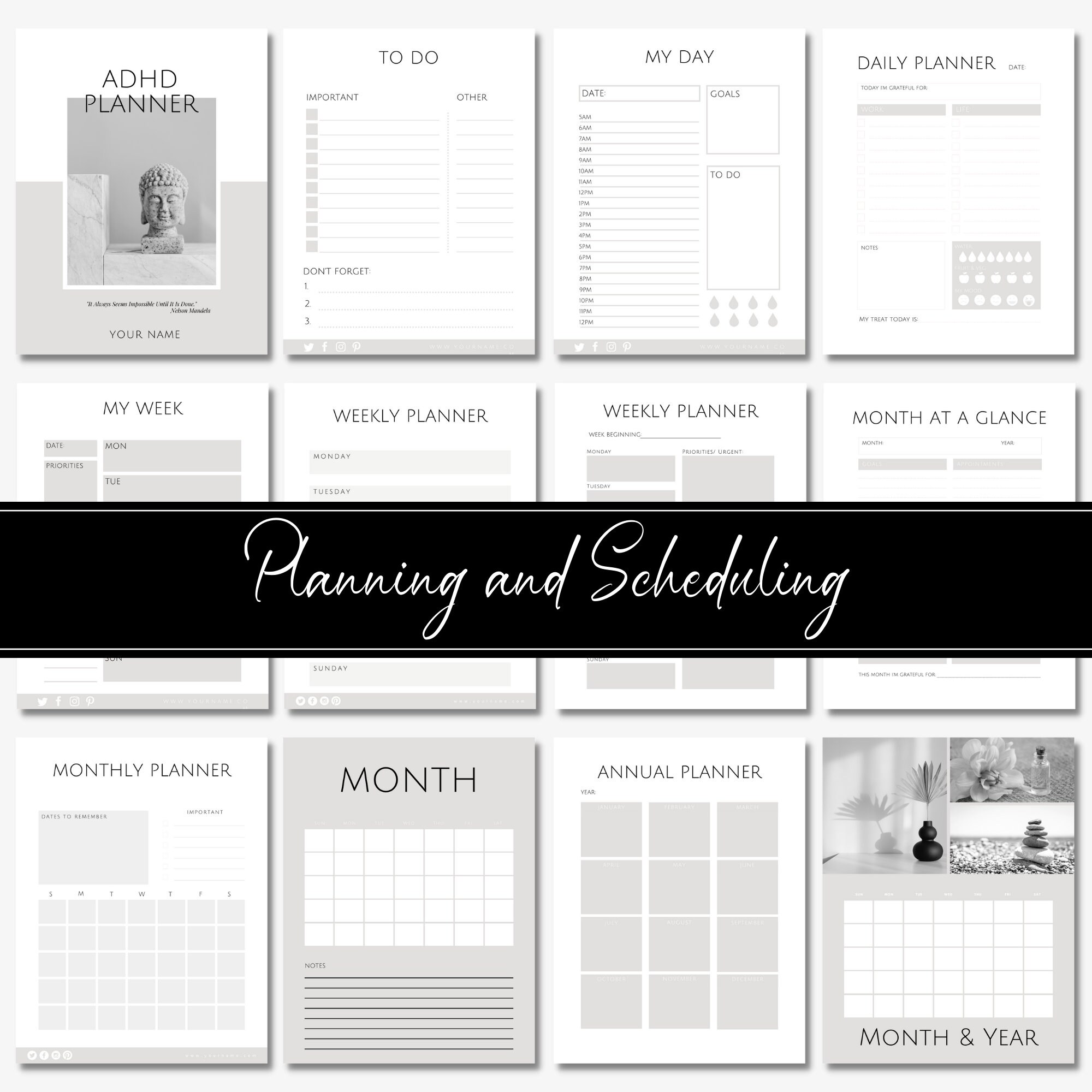 Editable ADHD Planner Template Printable Adult ADHD Journal - Etsy