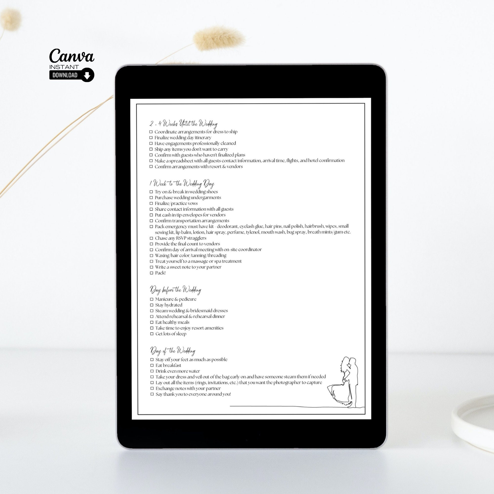 Editable Destination Wedding Checklist, Printable Wedding Checklist ...