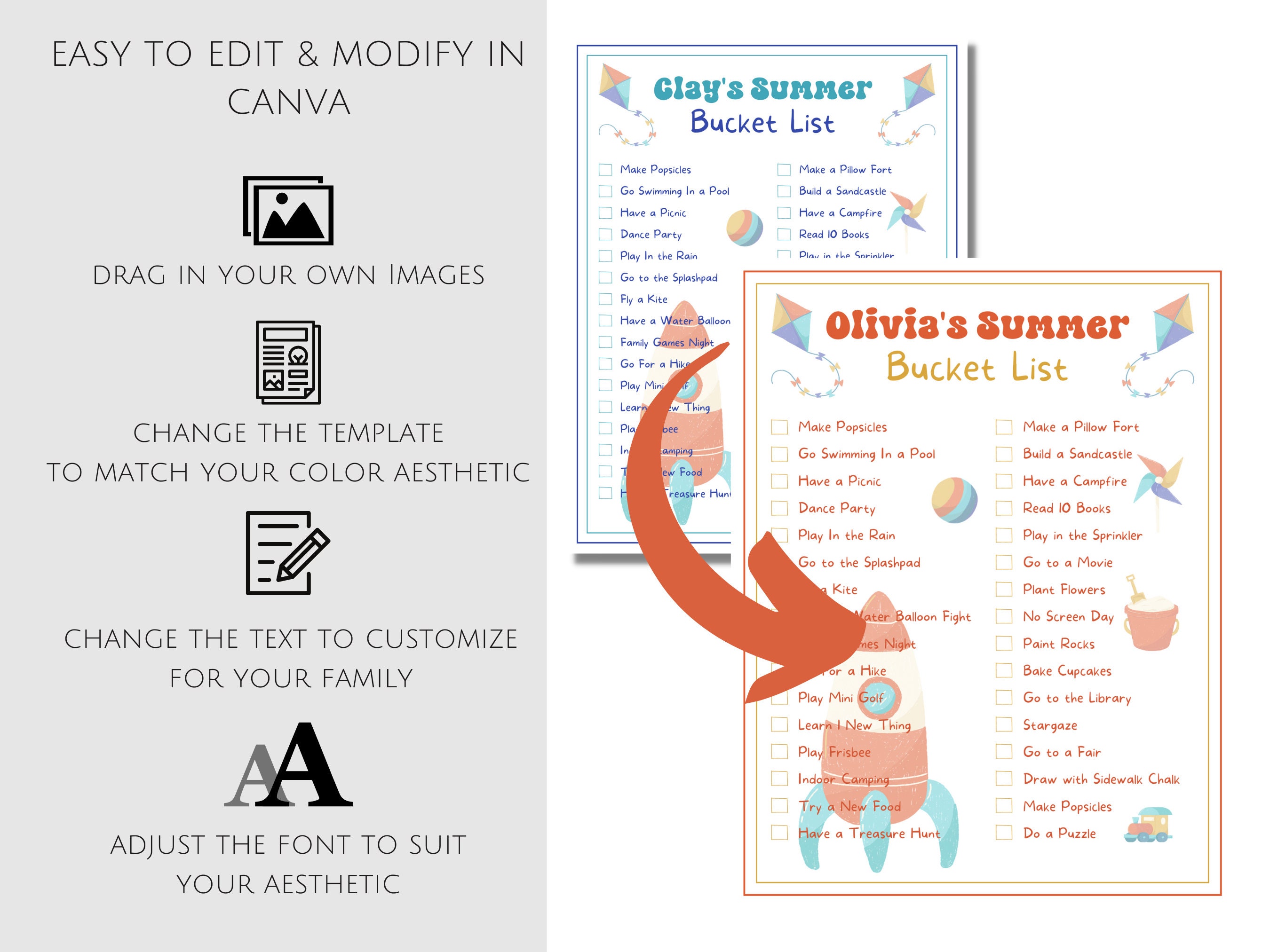 Editable Summer Bucket List Printable Summer to Do List - Etsy Canada