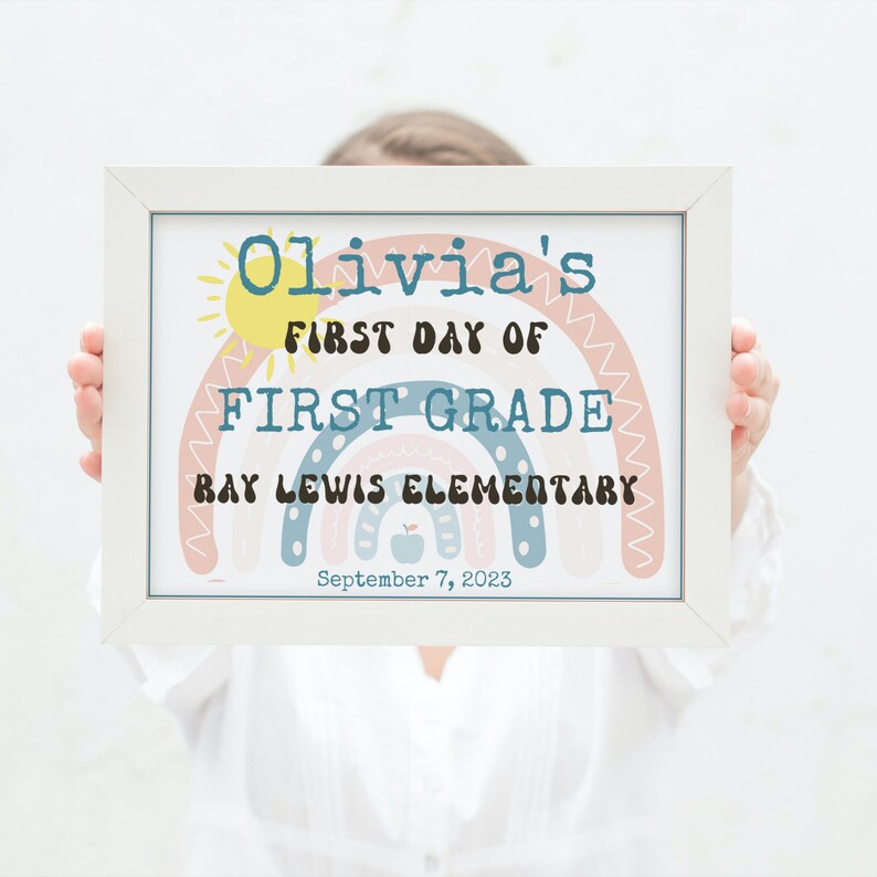 Printable First Day of School Sign Canva Template, First Day Photo Prop ...