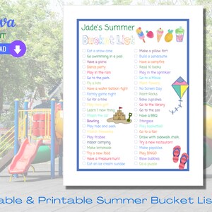 Editable Summer Bucket List Printable Summer to Do List - Etsy