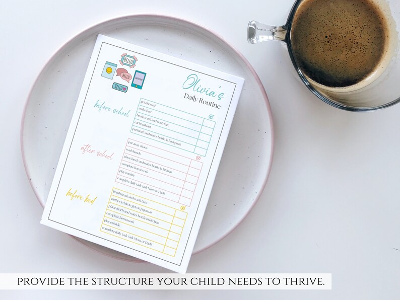 Editable Daily Routine Checklist for Kids Printable Before - Etsy Canada