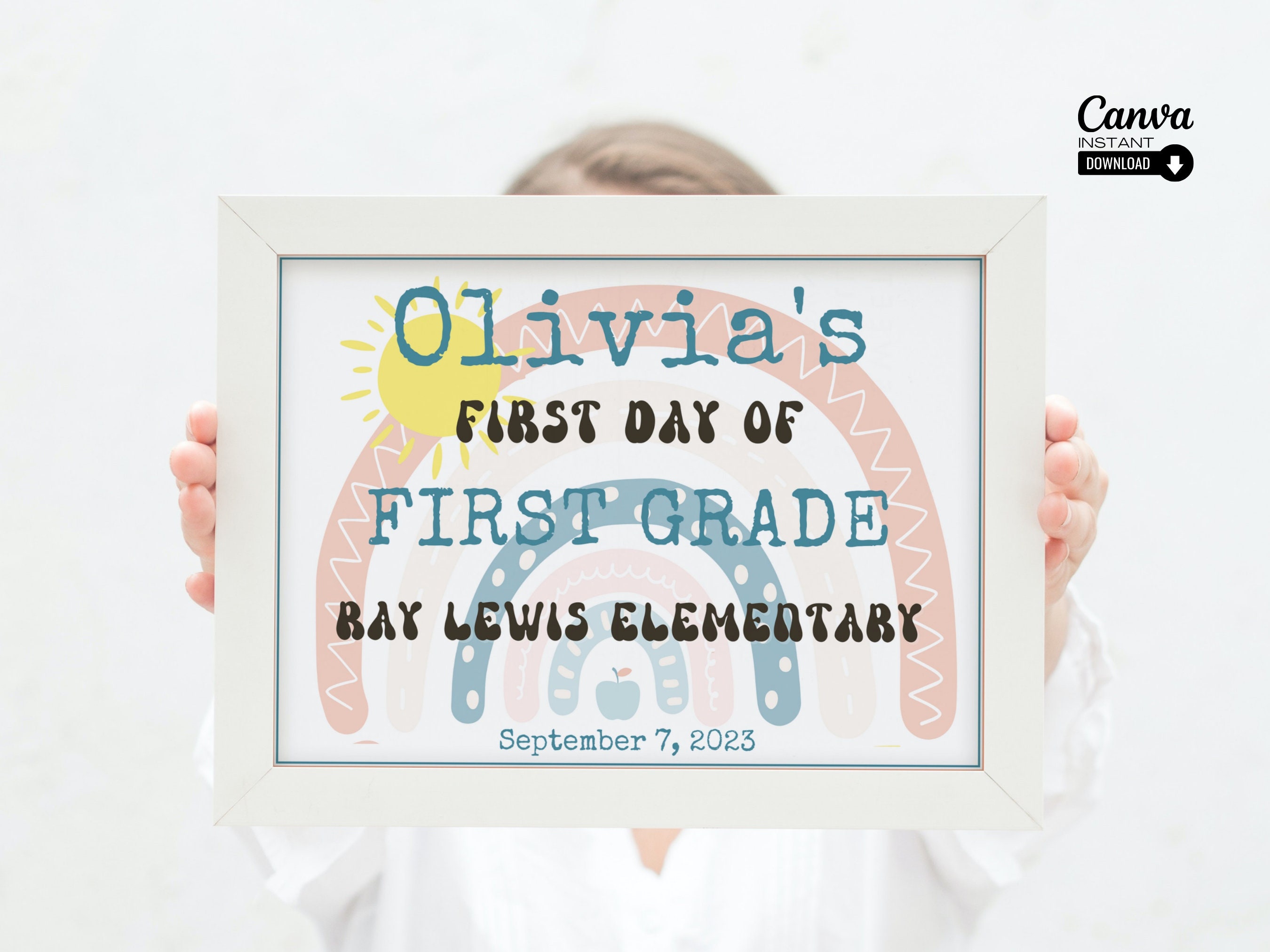 Printable First Day of School Sign Canva Template First Day - Etsy