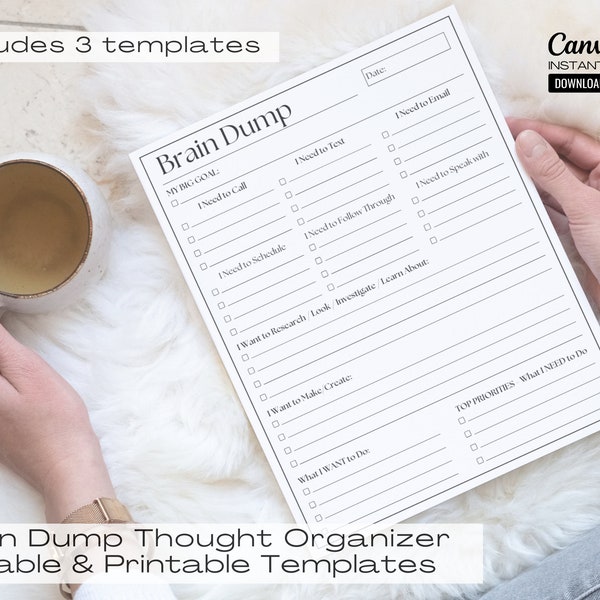 Brain Dump Notepad - Etsy