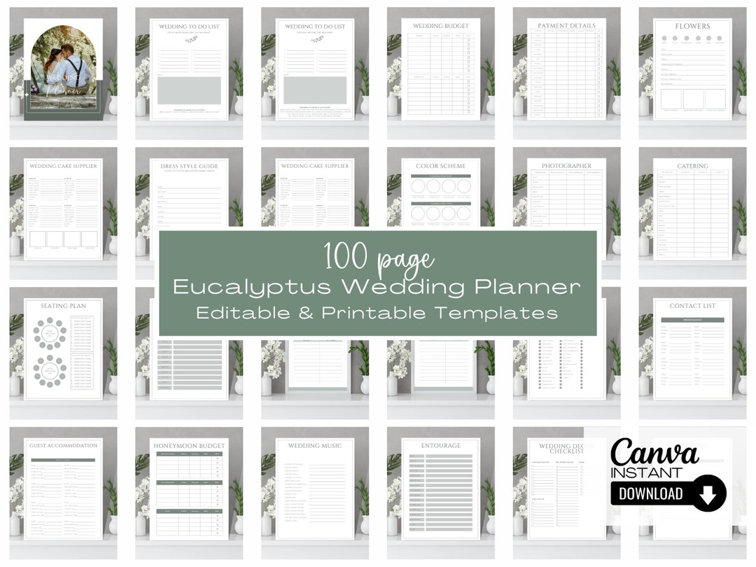 Editable Wedding Planner Template Printable Wedding Planner - Etsy