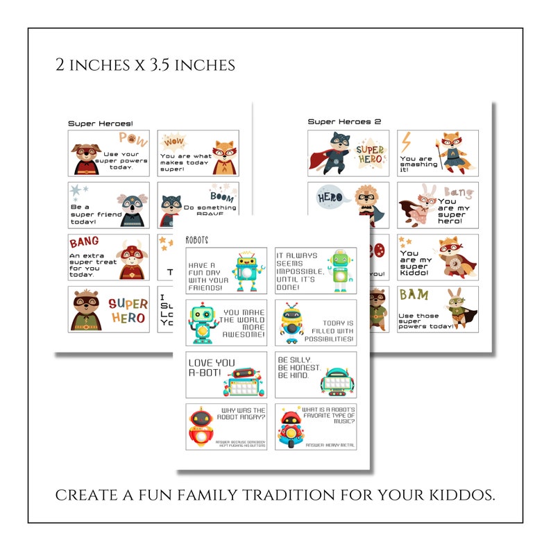 Editable Lunch Box Notes Template Printable Kids Positive - Etsy