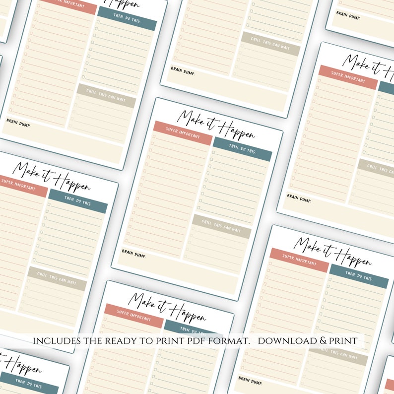 Editable Daily to Do Checklist Template, Printable Productivity Planner ...