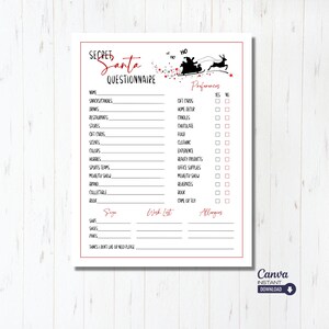 Editable Secret Santa Gift Exchange Templates, Printable Christmas Gift ...
