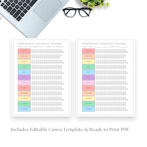 Editable Homeschool Attendance Tracker: Printable Student Record (PDF ...