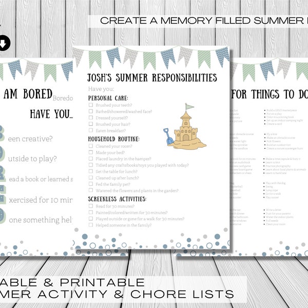Summer Bucket List Editable Canva - Etsy