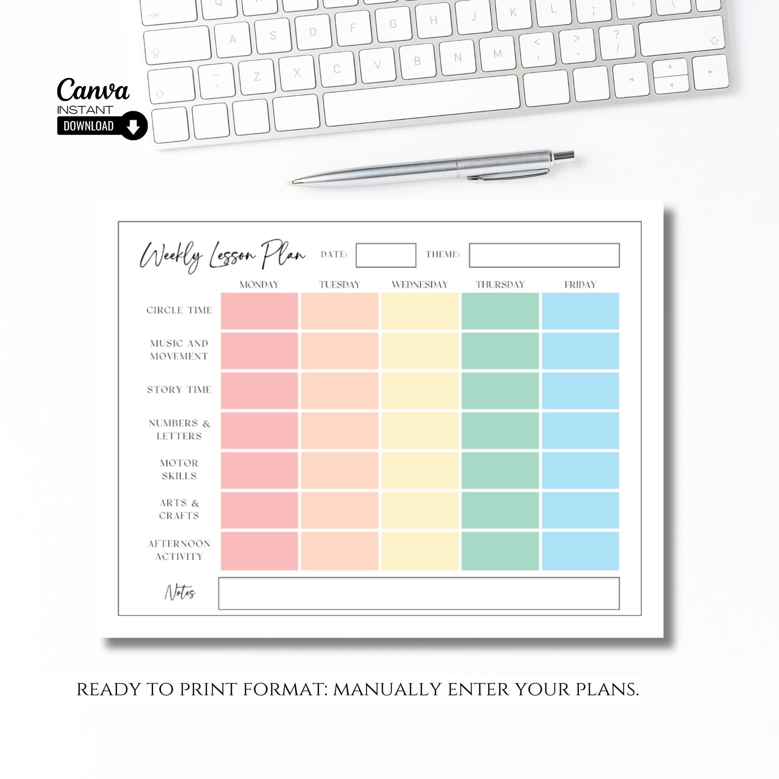 Editable Weekly Lesson Plan Schedule: Homeschool Teacher Planner ...