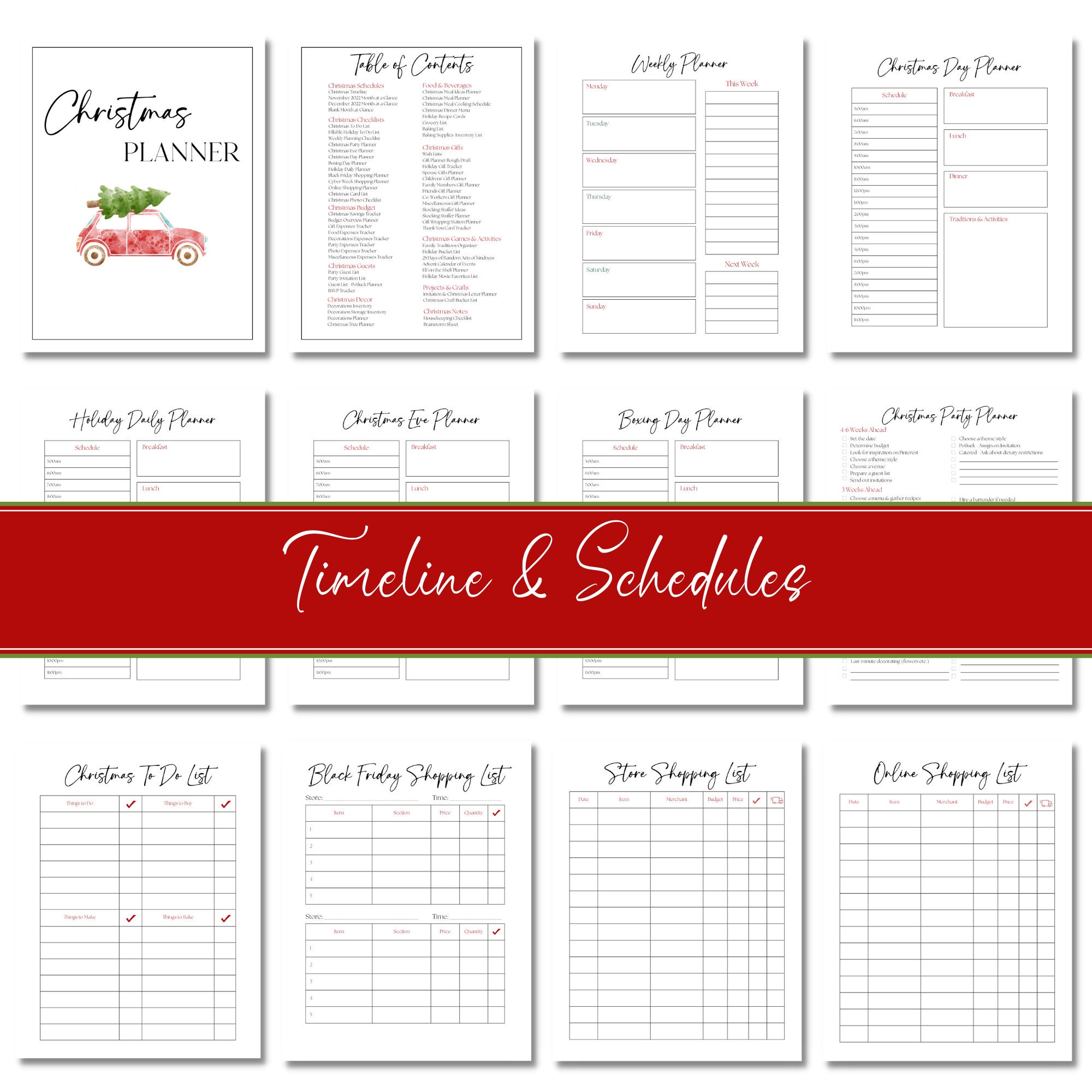 Editable Christmas Planner Template, Printable Holiday Planner, Gift ...