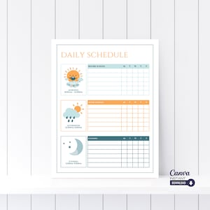 Editable Kids Daily Routine Checklist: Printable Chore Chart (canva ...