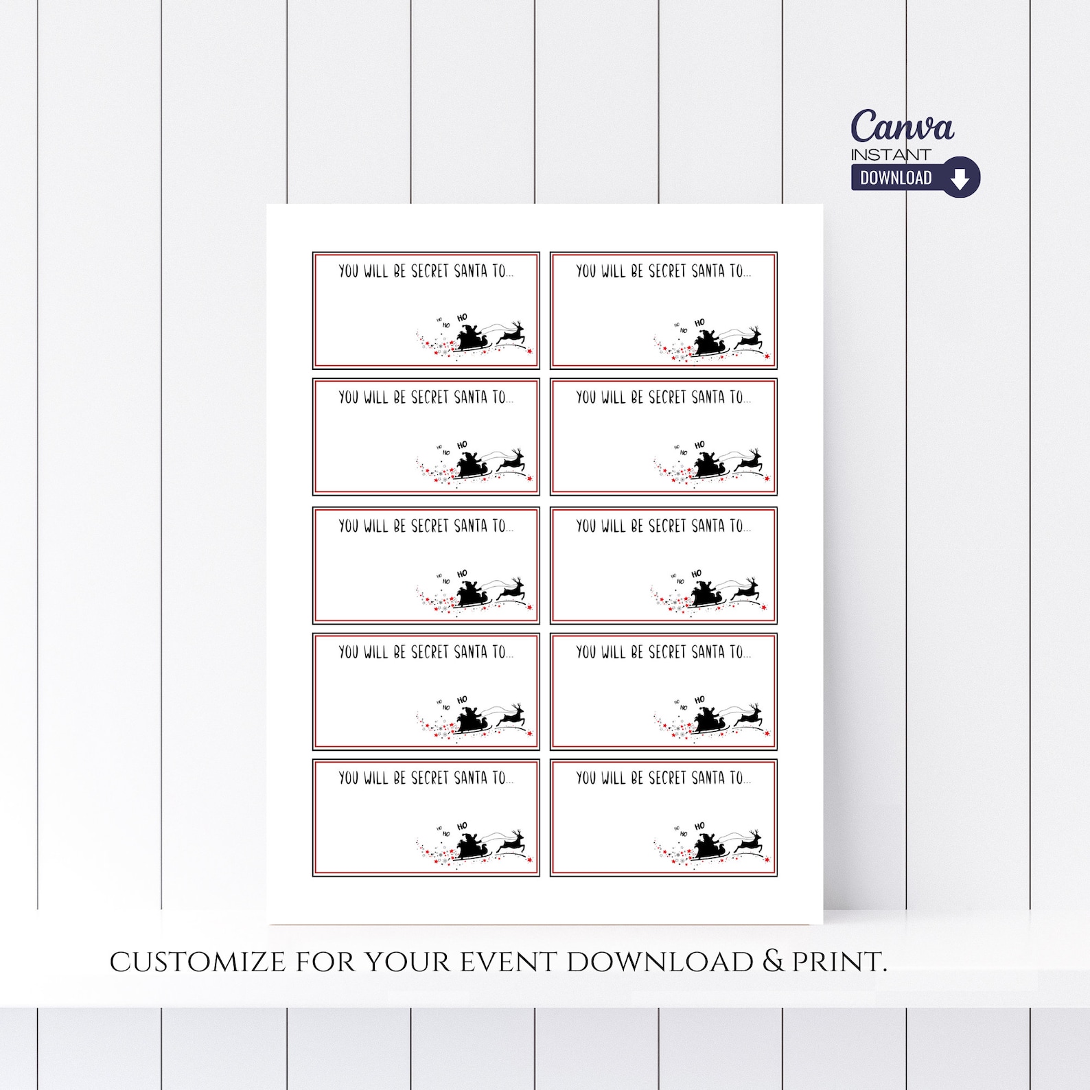 Editable Secret Santa Gift Exchange Templates, Printable Christmas Gift ...