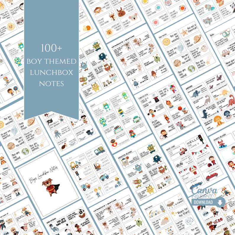 Editable Lunch Box Notes Template Printable Kids Positive - Etsy