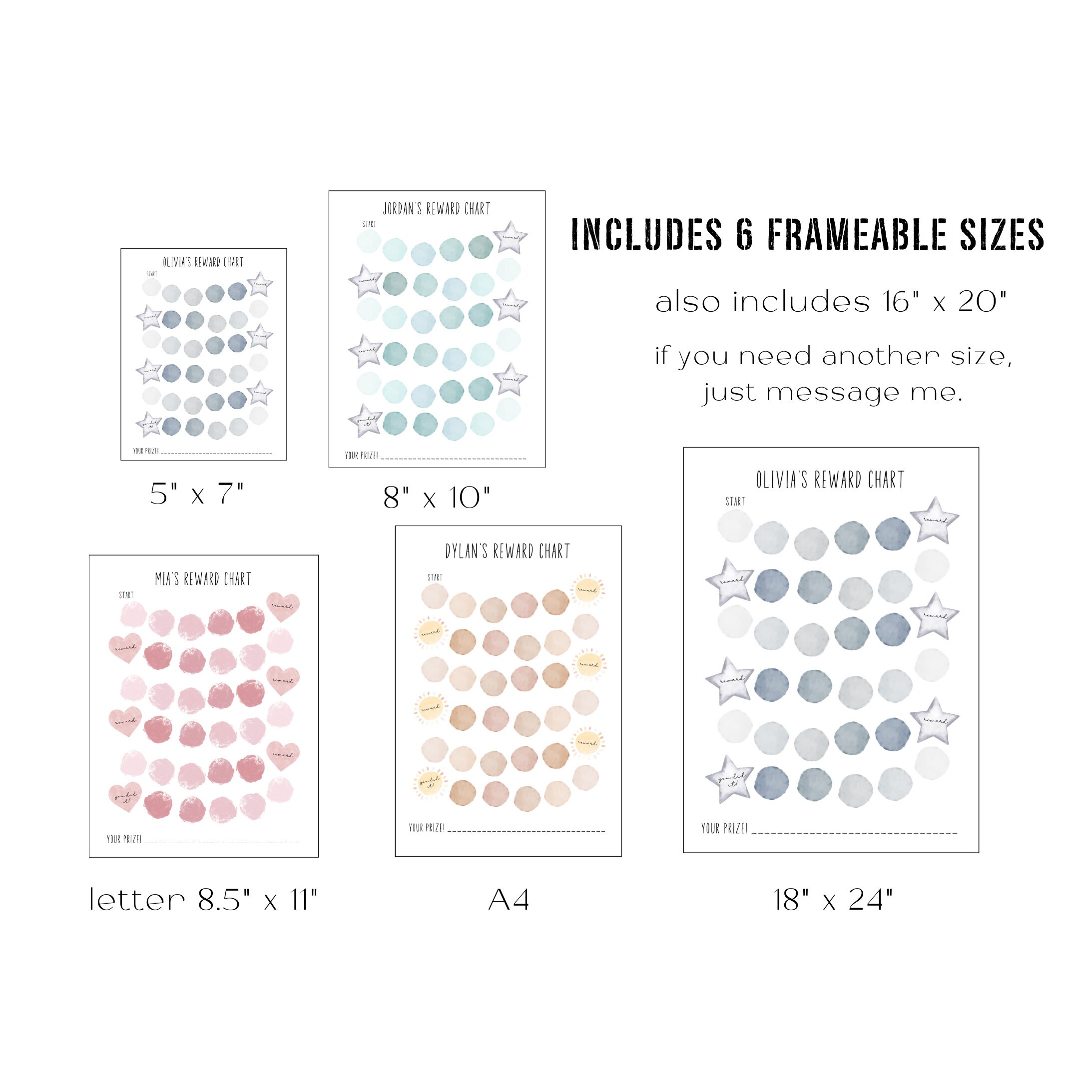 Editable Kids Reward Chart Printable Responsibility Chart - Etsy