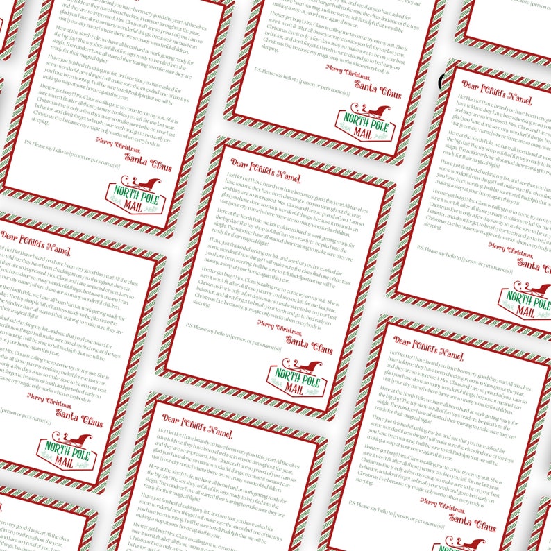 Editable Santa Letter Template Letter From Santa Template - Etsy