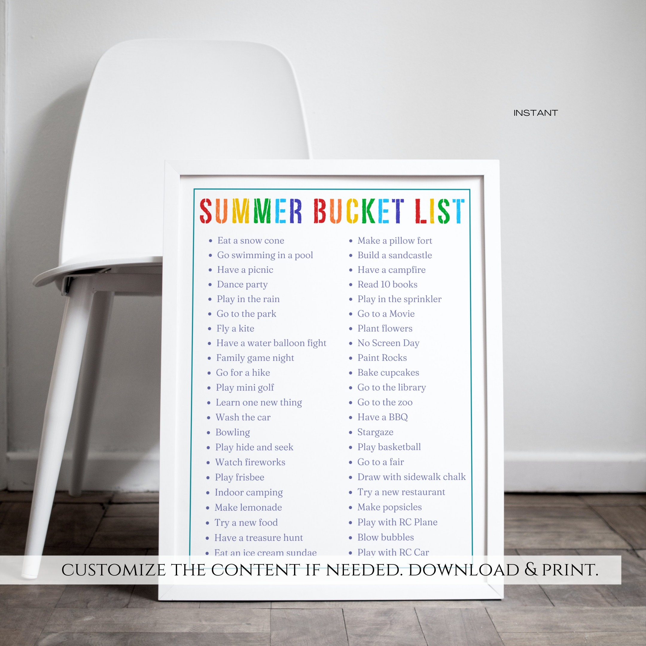 Editable Summer Bucket List Planner, Printable Summer Organizer, Summer ...