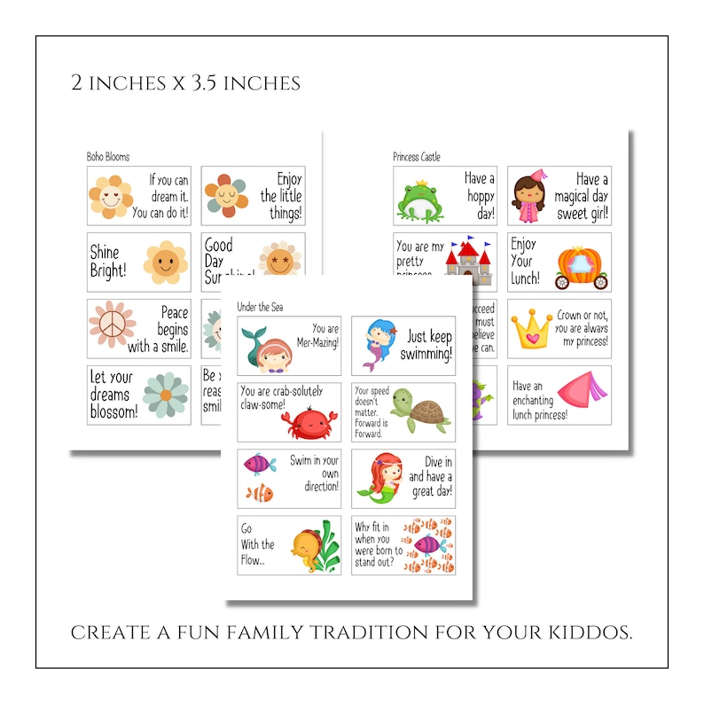 Editable Lunch Box Notes Template, Printable Kids Positive Affirmation ...