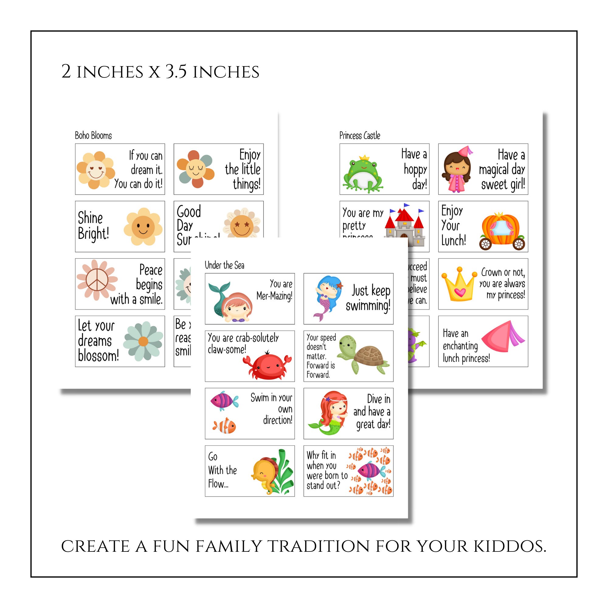 Editable Lunch Box Notes Template, Printable Kids Positive Affirmation ...