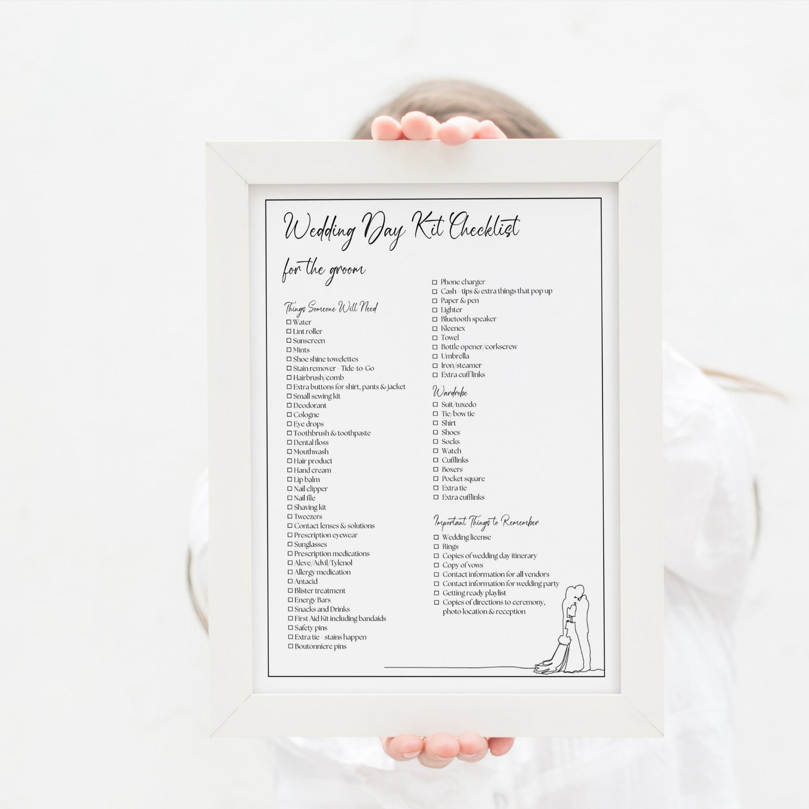 Editable Wedding Day Checklist: Bride & Groom Emergency Kit (instant ...