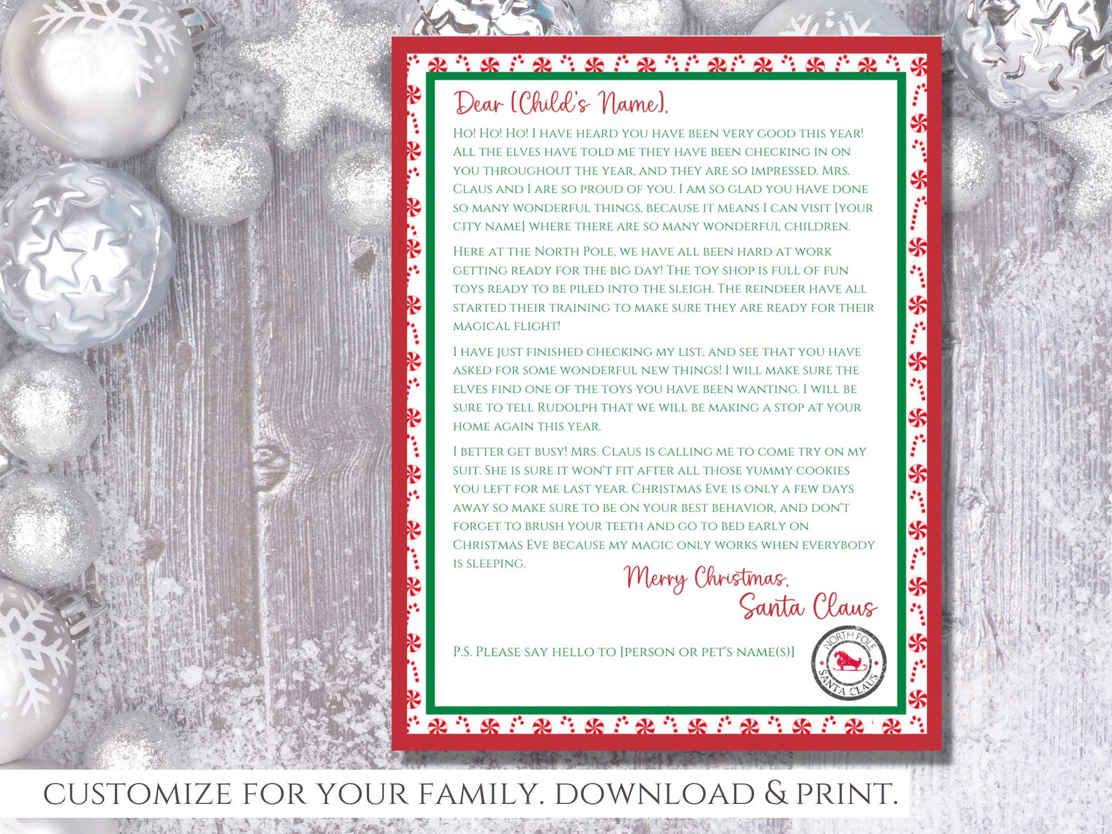Editable Santa Letter Template Letter From Santa Template - Etsy Canada