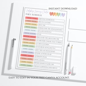 Editable Daycare Daily Schedule Template: Printable Routine Log (canva ...