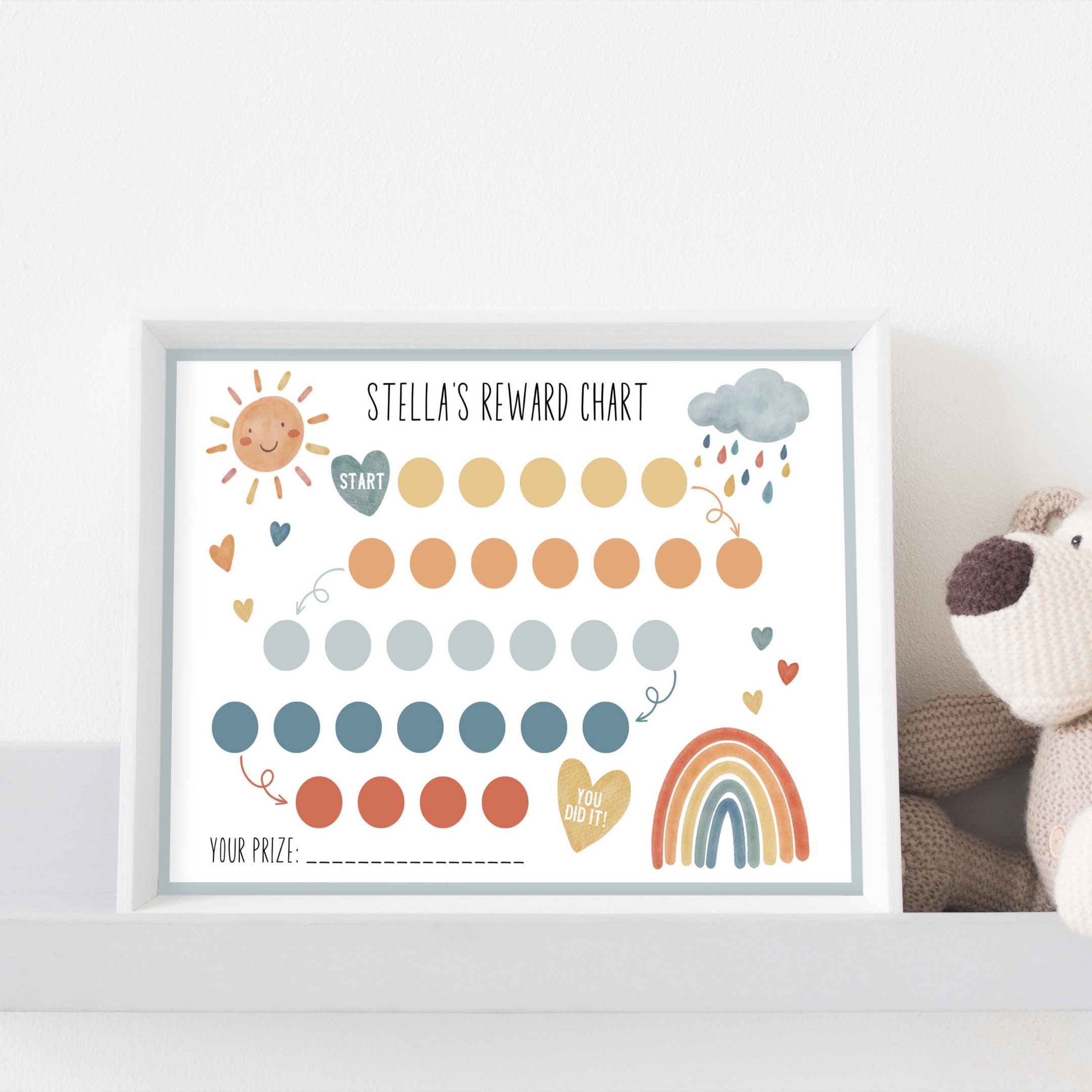 Editable Kids Reward Chart, Printable Responsibility Chart, Toddler ...