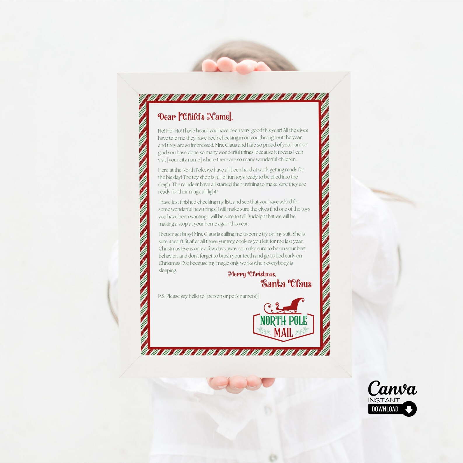 Editable Santa Letter Template Letter From Santa Template - Etsy