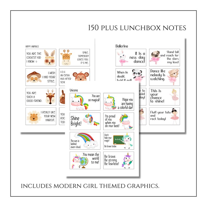 Editable Lunch Box Notes Template, Printable Kids Positive Affirmation ...