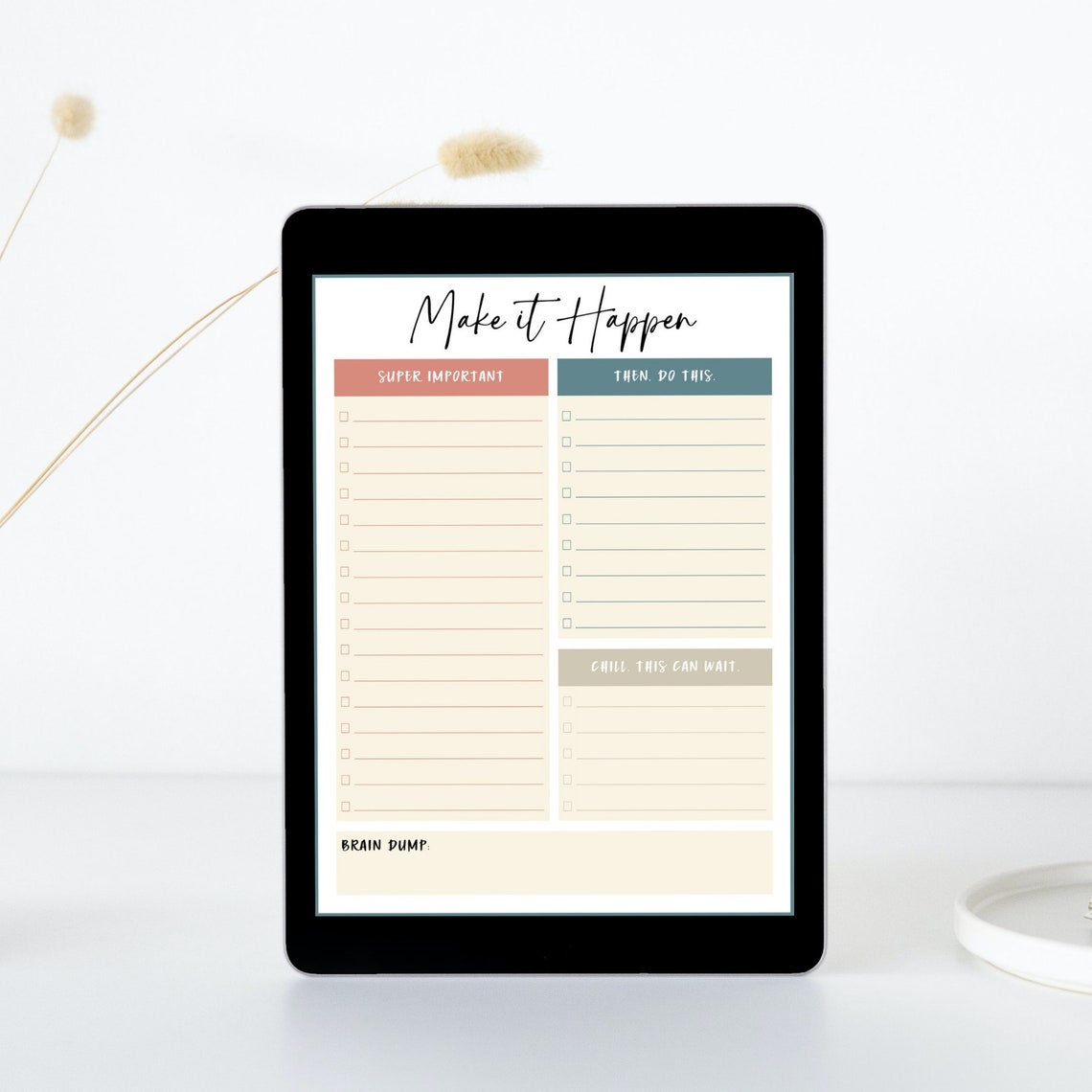 Editable Daily to Do Checklist Template, Printable Productivity Planner ...