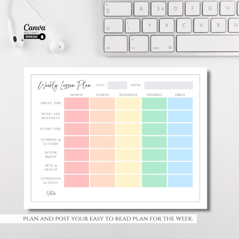 Editable Weekly Lesson Plan Schedule: Homeschool Teacher Planner ...