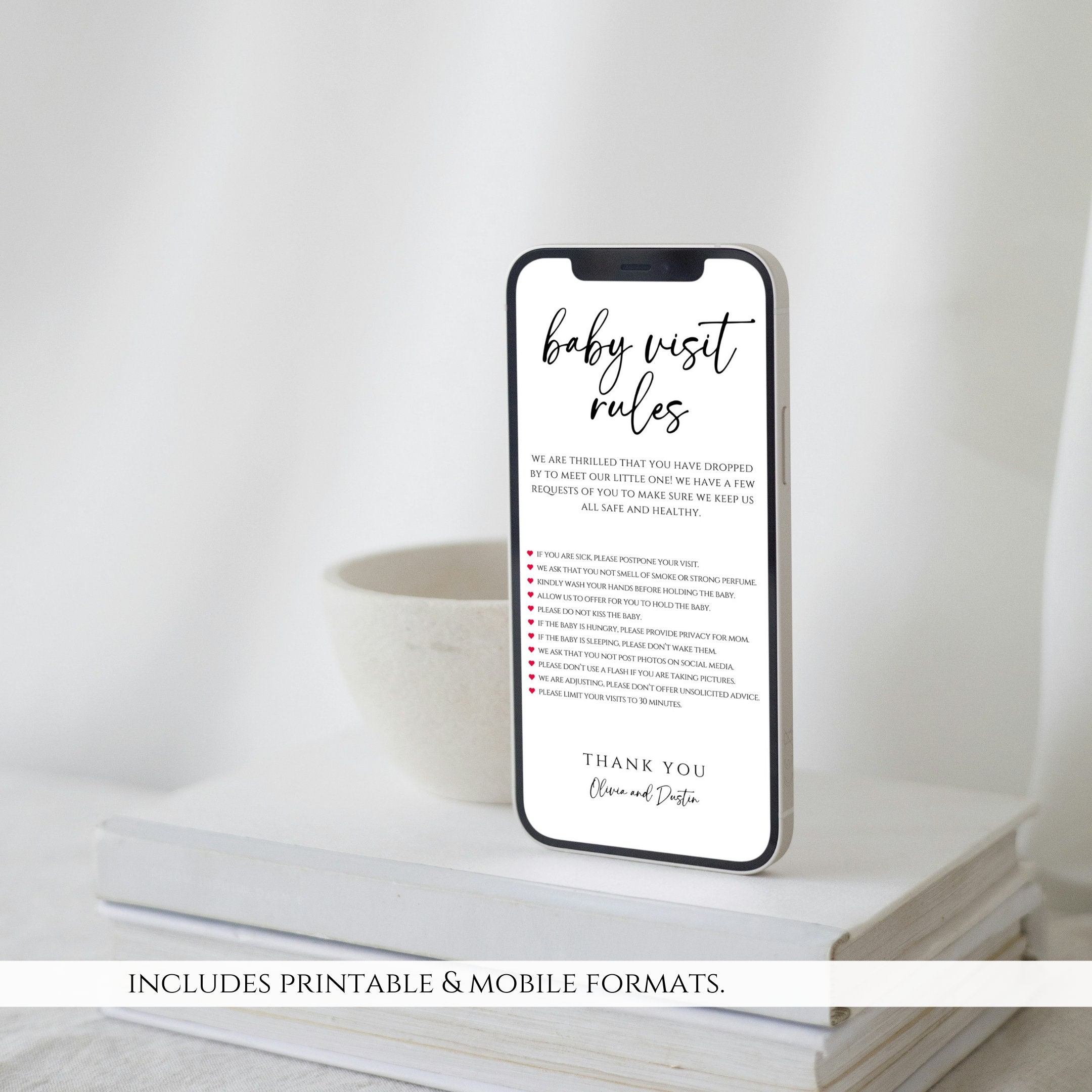 Editable New Baby Visit Sign Template, Printable New Born Visiting ...