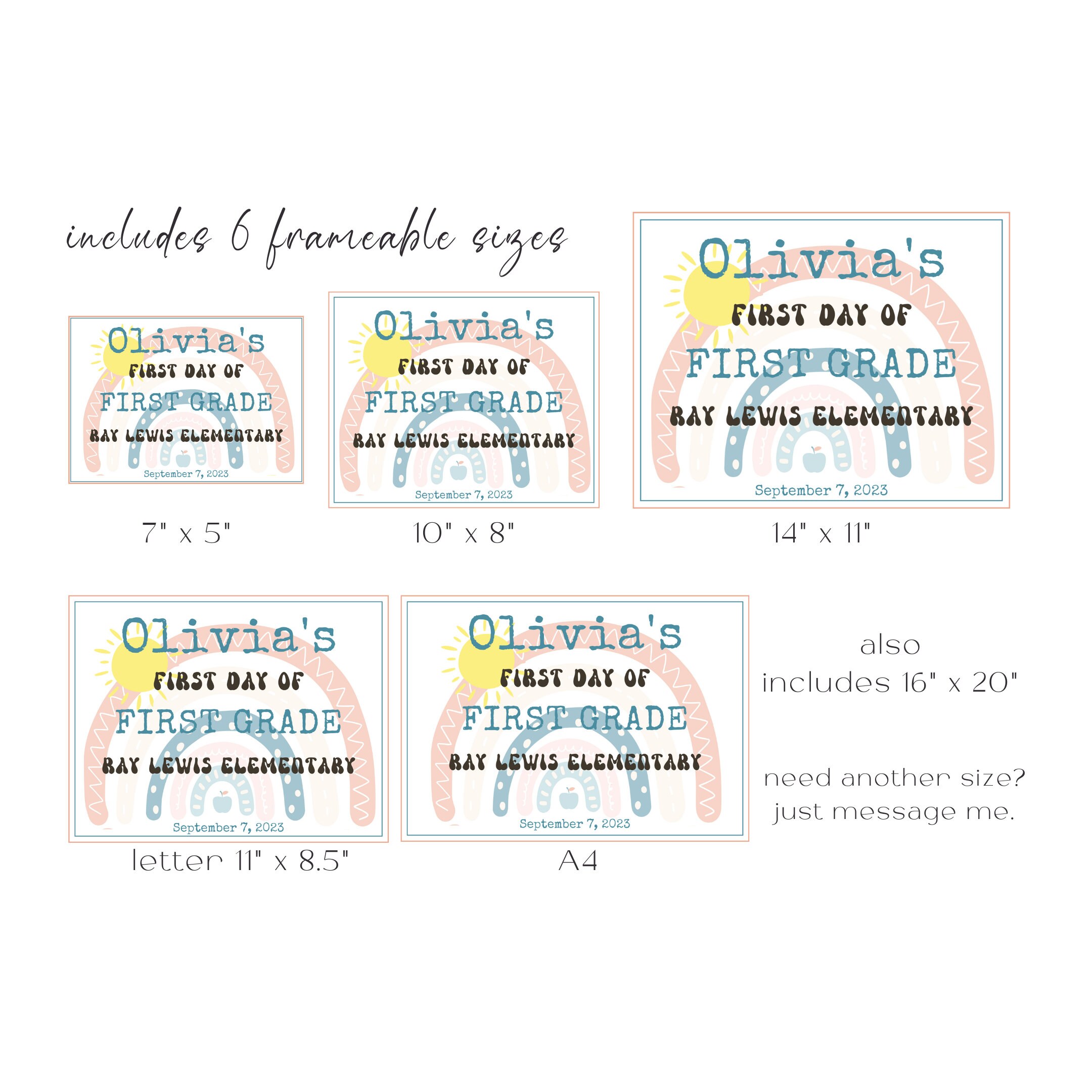 Printable First Day of School Sign Canva Template, First Day Photo Prop ...