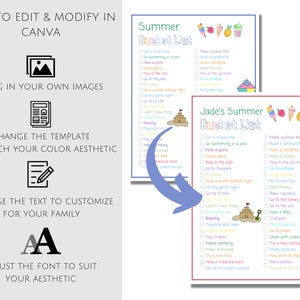 Editable Summer Bucket List Printable Summer to Do List - Etsy