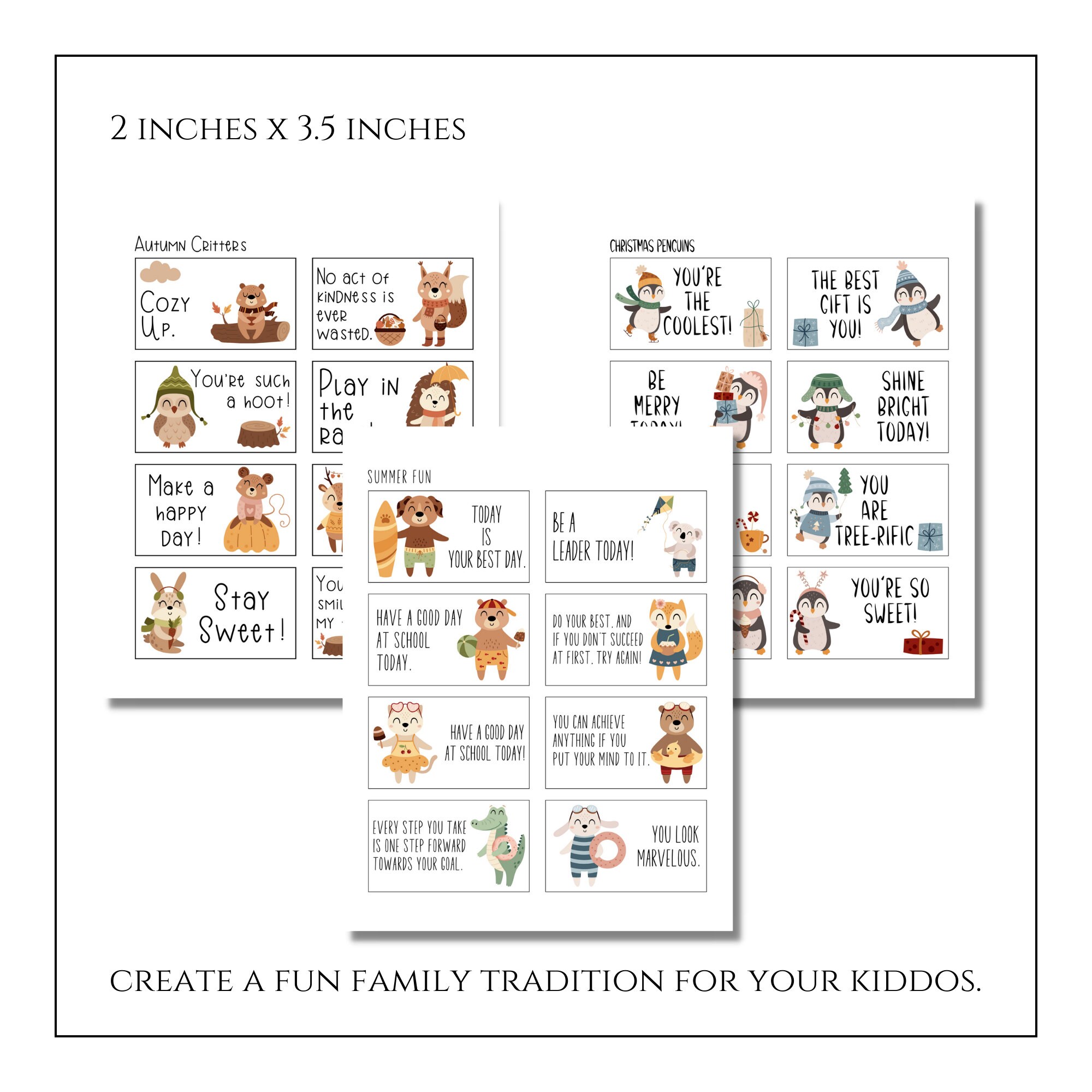 Editable Lunch Box Notes Template, Printable Kids Positive Affirmation ...