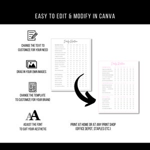 Editable Daily Routine Checklist: Printable Habit Tracker (adult/kids ...